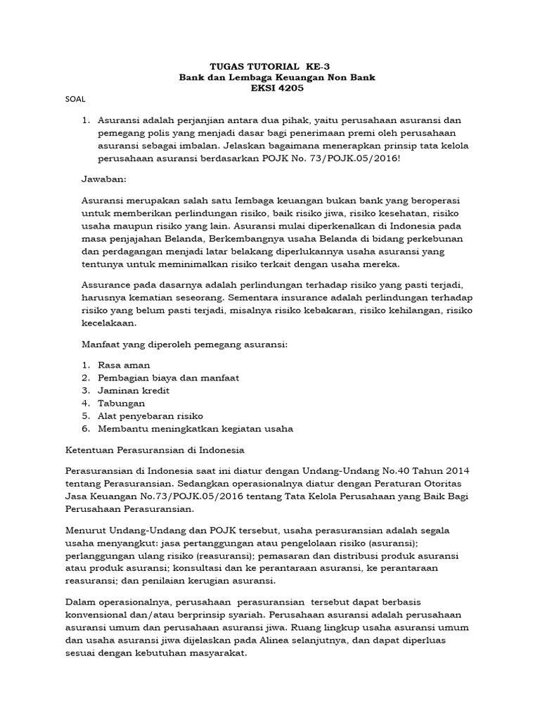 Tugas 3 Bank Dan Non Lembaga Keuangan | PDF | Bisnis | Pengelolaan Keuangan & Uang