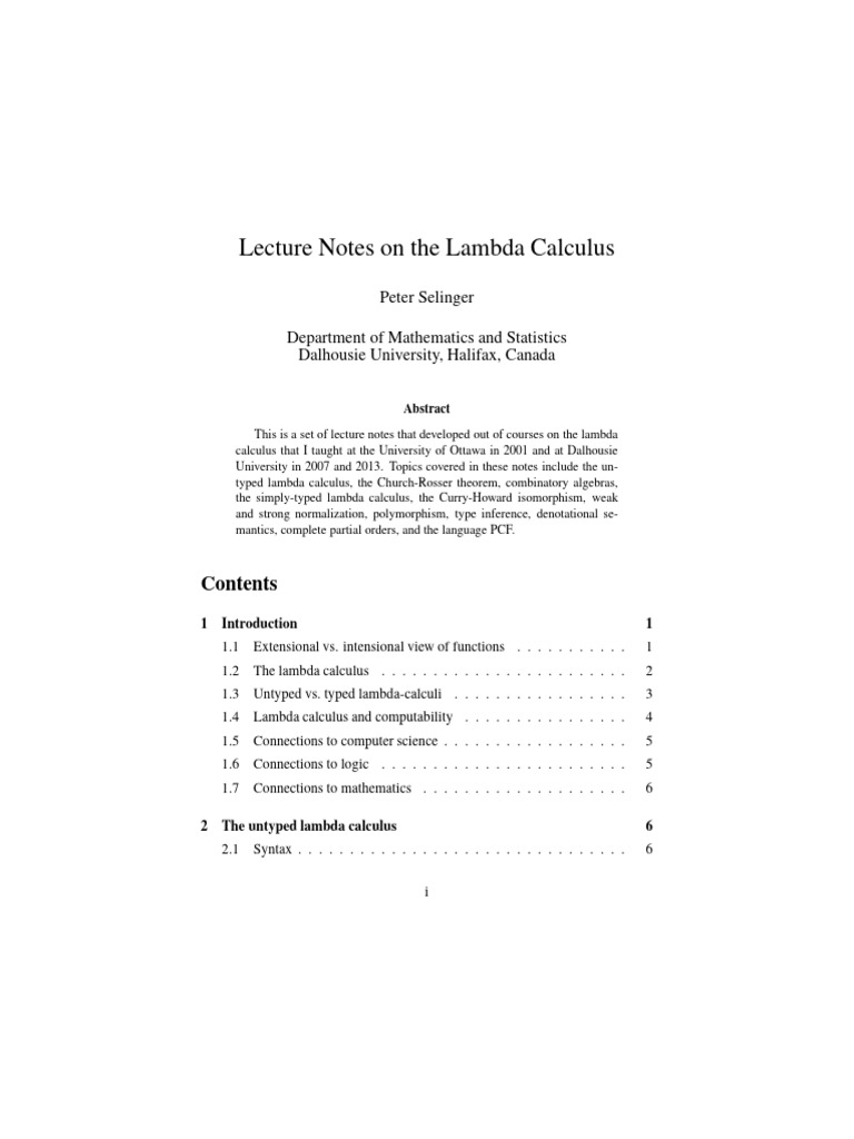 Lambda Calculus | PDF | Function (Mathematics) | Set (Mathematics)