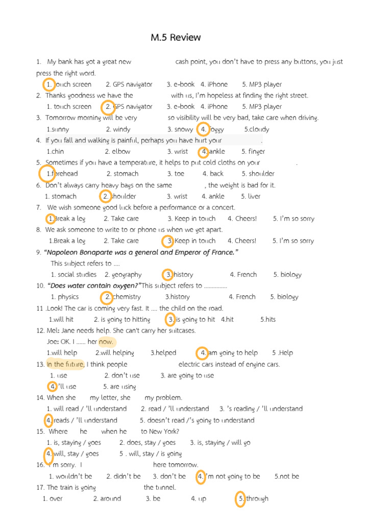 English Language Skills Review Quiz | PDF