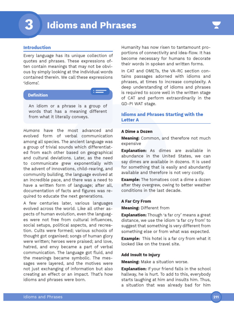 Idioms and Phrases | PDF | Idiom