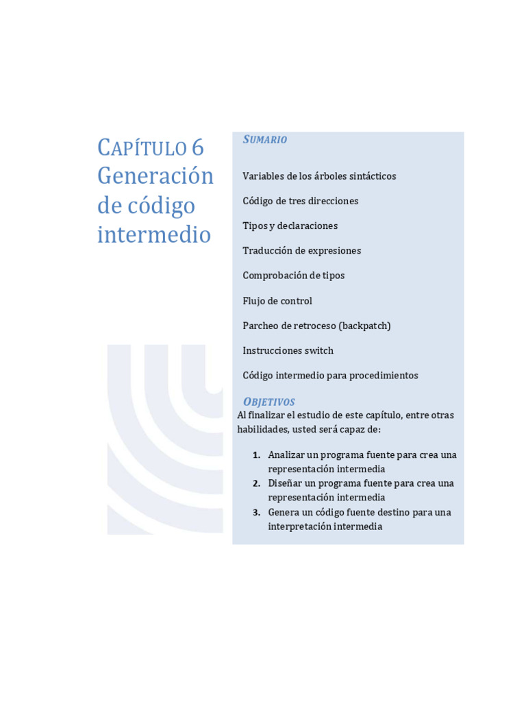 Compiladores Capítulos 6 | PDF | Compilador | Programa de computadora