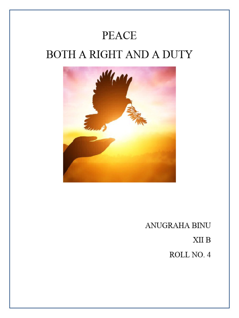 Importance of Peace as a Right and Duty | PDF | Politics