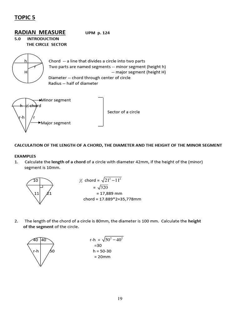 Unit 5 Radian Measure | PDF | Analytic Geometry | Triangle Geometry
