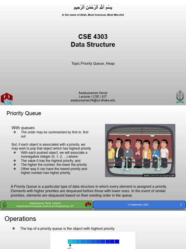 Lecture 05 - Priority Queue, Heap | PDF