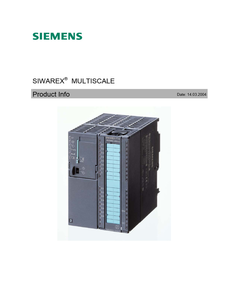 Produktinfo Siwarex Multiscale 14 en | PDF | Programming | Computer Program