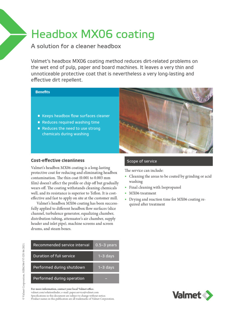 Valmet MX06 Headbox Coating Services | PDF | Business Process ...