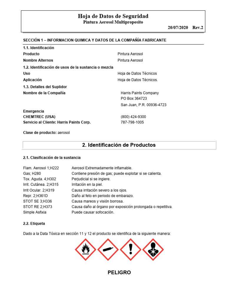Hoja de Seguridad | PDF | Agua | Ventilación (Arquitectura)