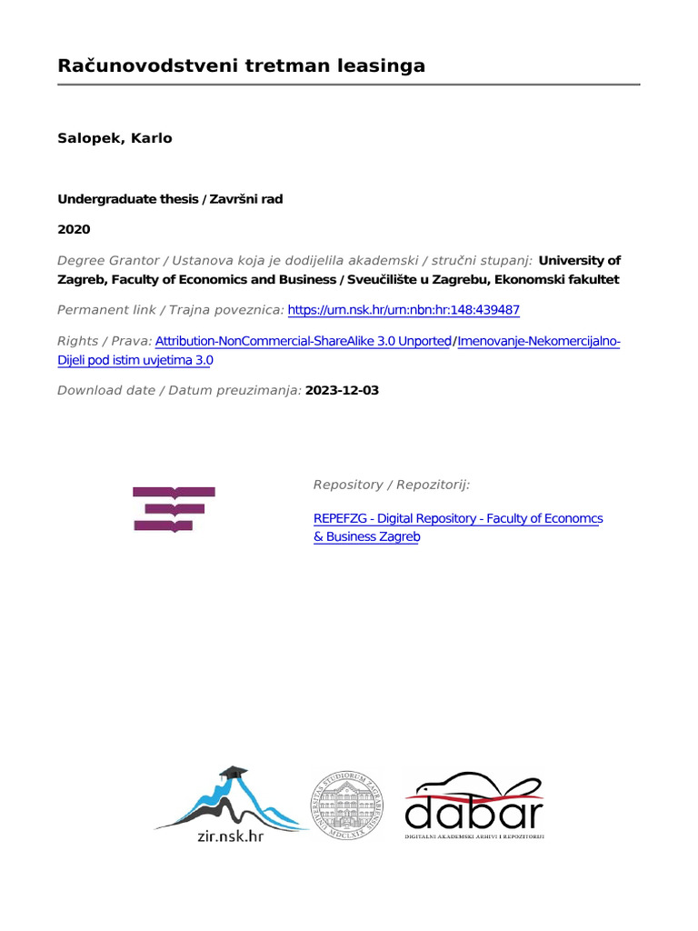 Racunovostveni Tretman Leasinga 1 | PDF