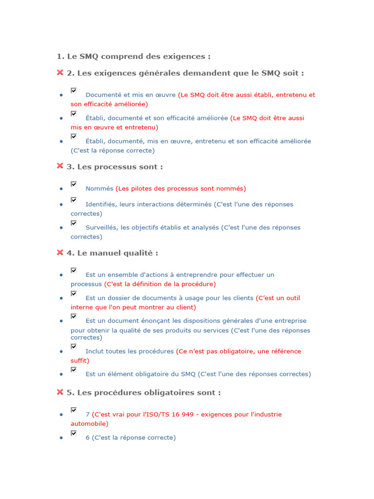 QCM Qualité | PDF