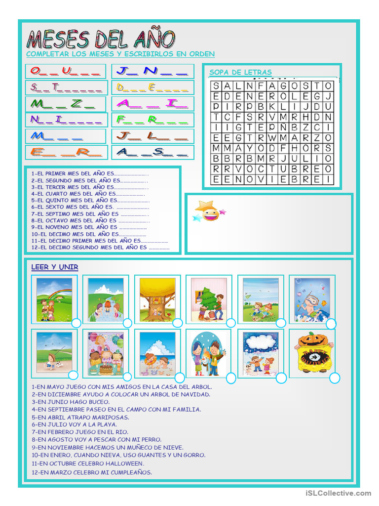 Meses Del Año | PDF | Estudios de idiomas extranjeros
