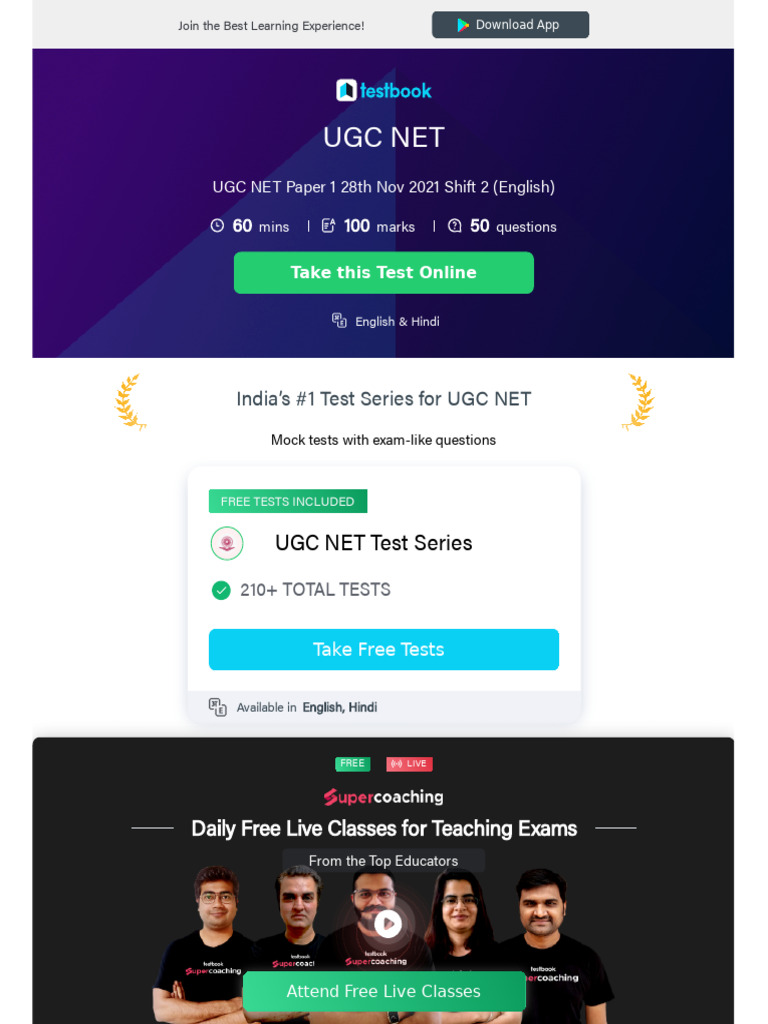 UGC NET Paper 1 28th Nov 2021 Shift 2 (English) | PDF