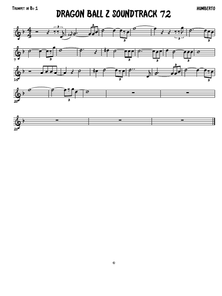 DRAGON BALL Z SOLO DE TROMPETA - Trumpet in BB 1 | PDF