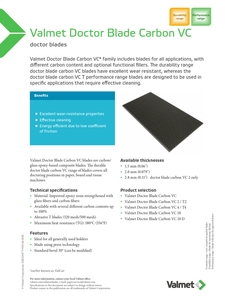Valmet Durable Doctor Blade Solutions | PDF | Materials | Chemical ...