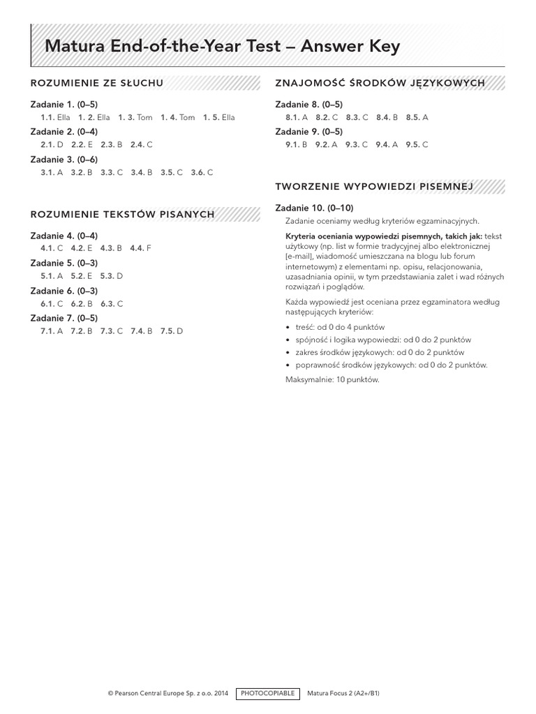 Matura Poziom Podstawowy Zestaw 2 Klucz | PDF