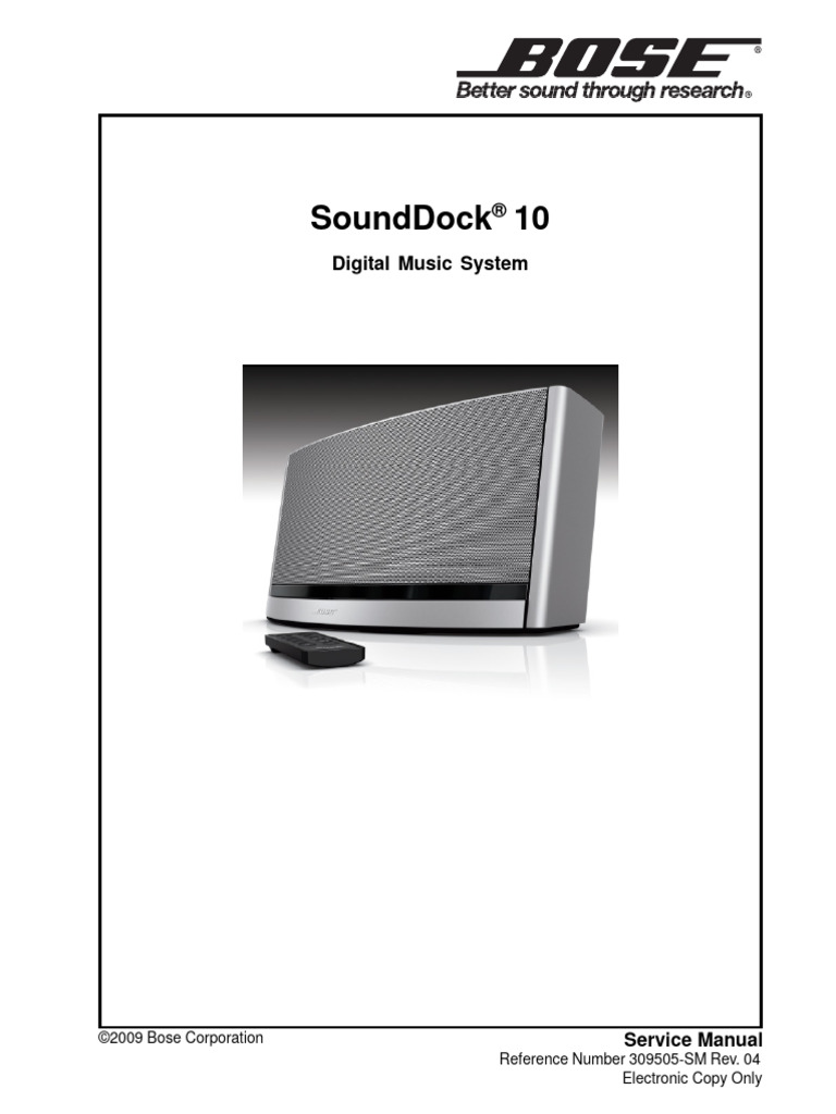 Bose Sounddock 10 309505 Service Manual r04 | PDF | Home & Garden ...