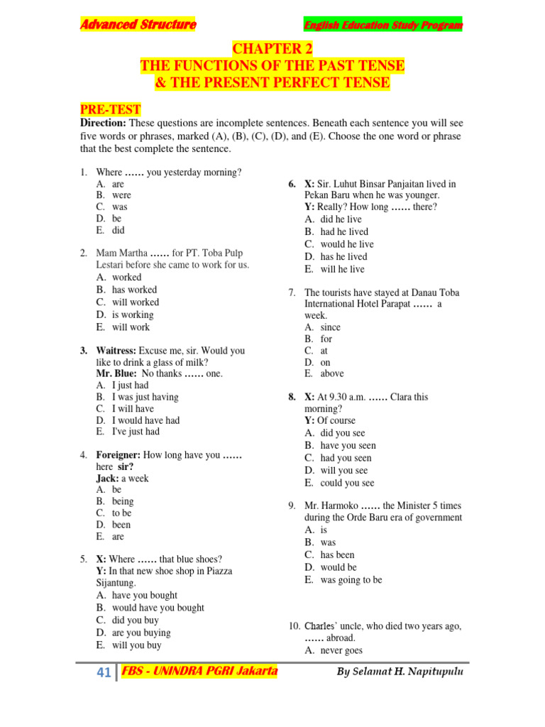 Past and Present Perfect Tense Guide | PDF | Verb | Adjective