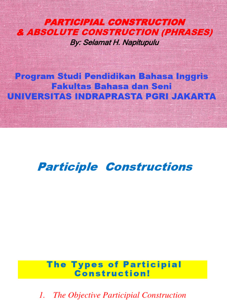 Advance Structure Participial Construction - Absolute Construction ...