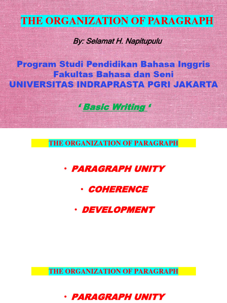 Advance Structure Paragraph Unity, Coherence, and Development | PDF | Paragraph | Phrase