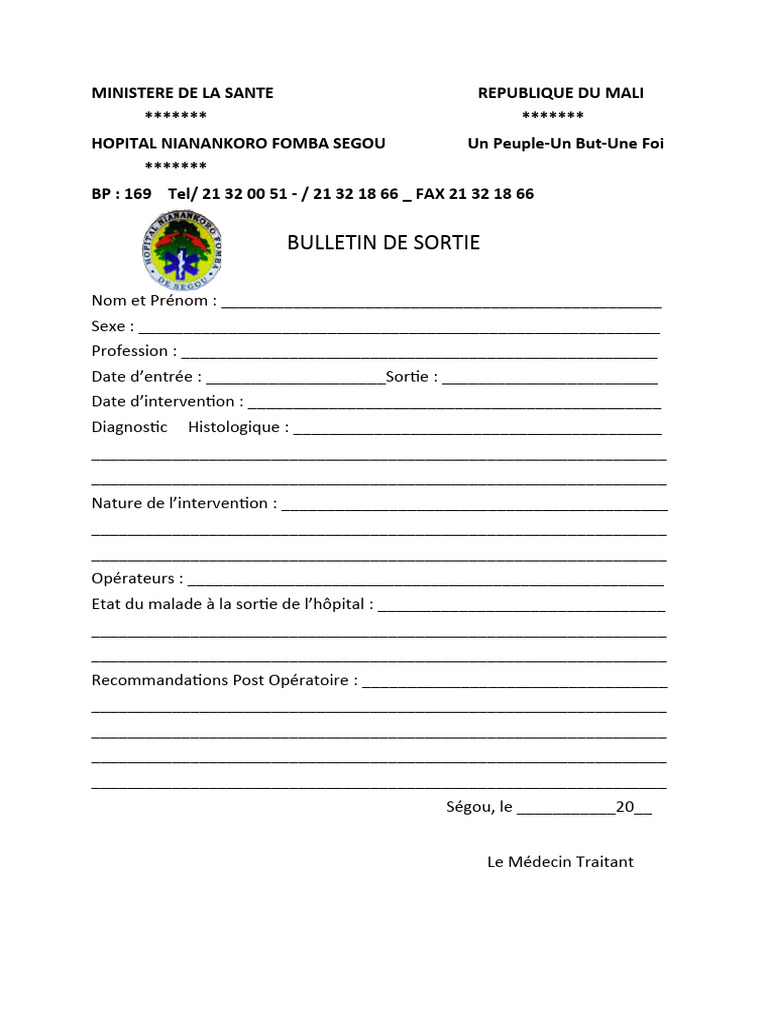 Bulletin de Sortie 2 | PDF