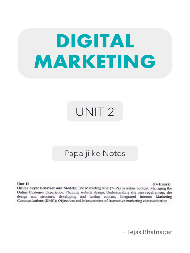 Digital Marketing (Unit 2) | PDF