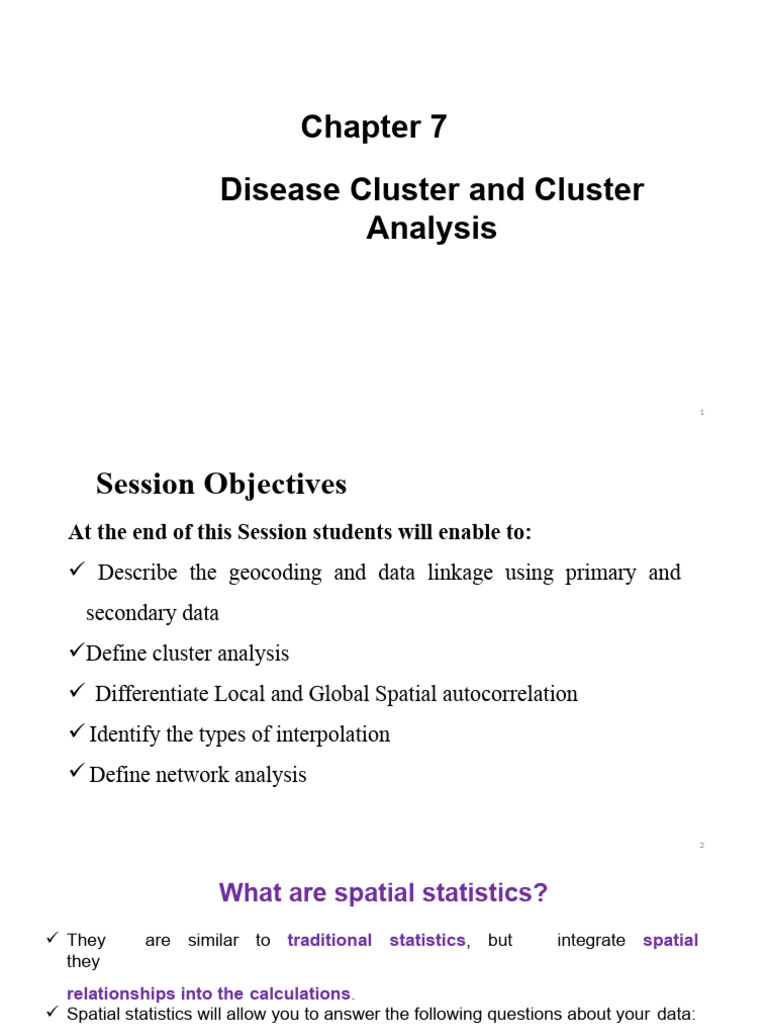 Chapter Seven Disease Cluster and Cluster - Analysis | PDF | Spatial ...