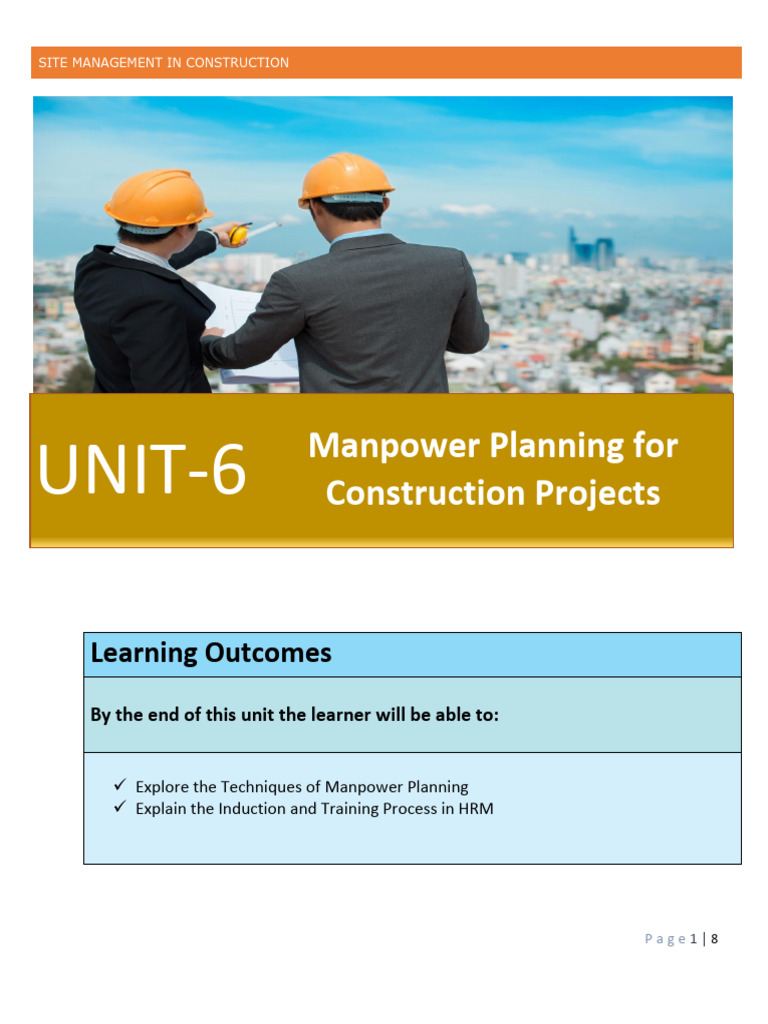 6 Manpower Planning For Construction Projects | PDF | Cost Of Living | Recruitment