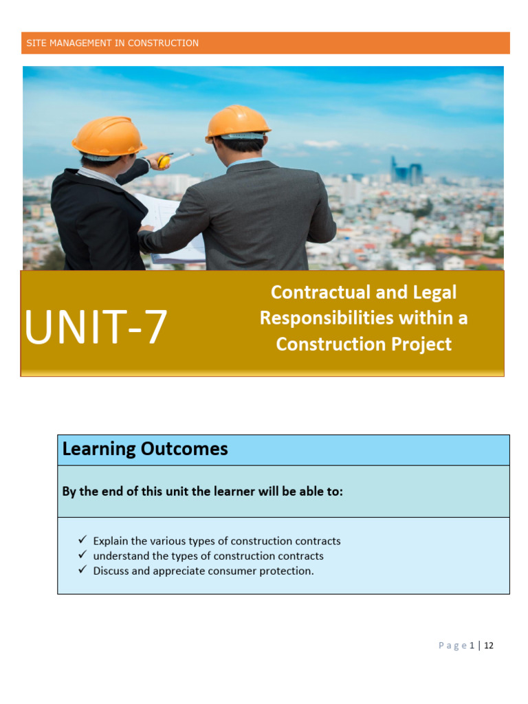 7 Contractual and Legal Responsibilities Within A Construction Project ...