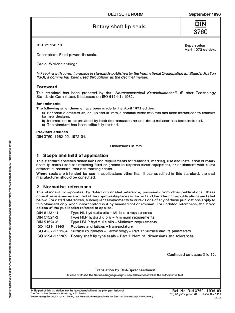 Din 3760 Keçe Pdf Engineering Tolerance Lubricant