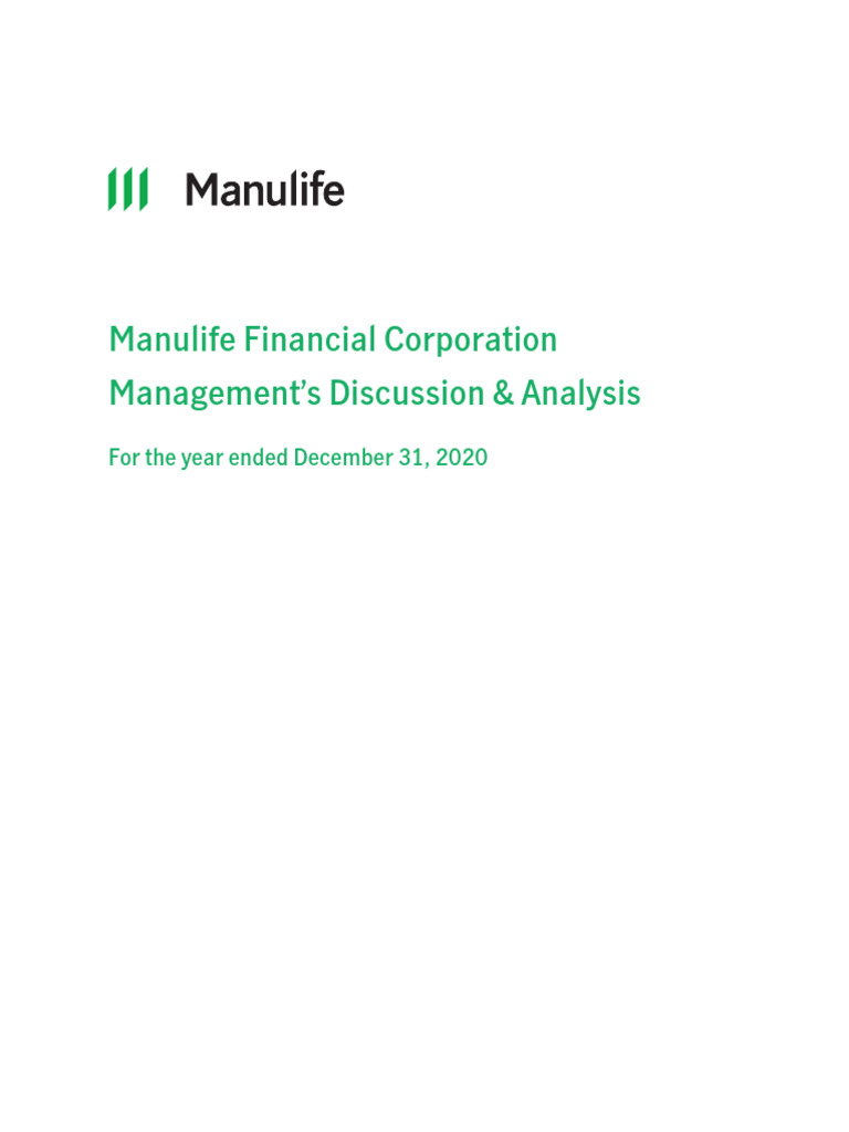 MFC Mda 2020 Y1 en | PDF | Financial Risk | Insurance