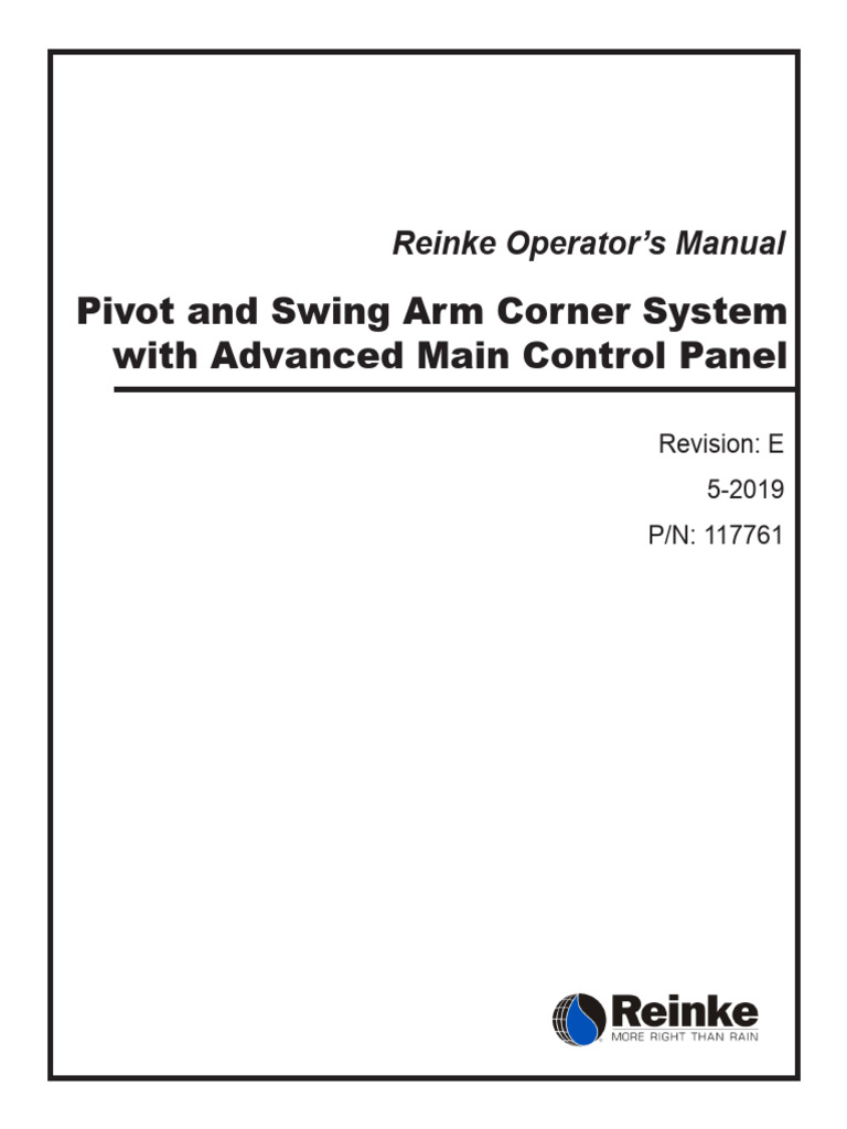 Pivot and Swing Arm Corner System With Advanced Main Control Panel | PDF