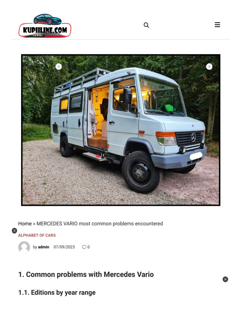 MERCEDES VARIO Most Common Problems Encountered | PDF