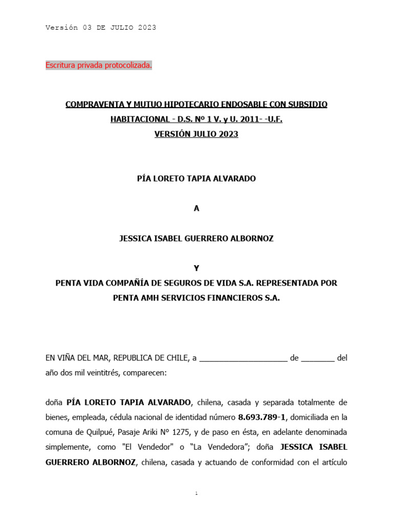 Jessica Isabel Guerrero Albornoz Julio2023consubsidioprivada Mutuo Ds ...
