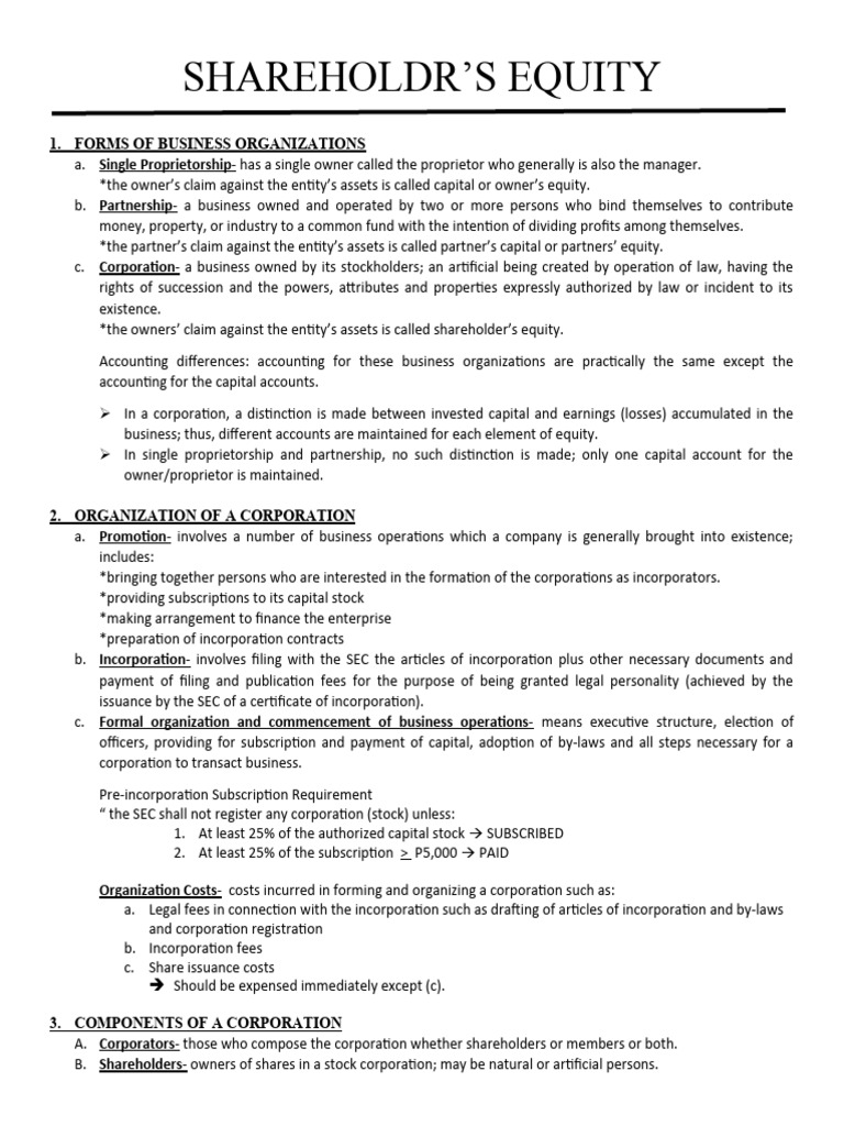 8 Shareholders' Equity | PDF | Stocks | Preferred Stock