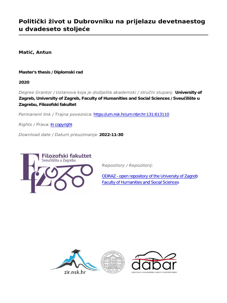 Dubrovacki Srbokatolici | PDF