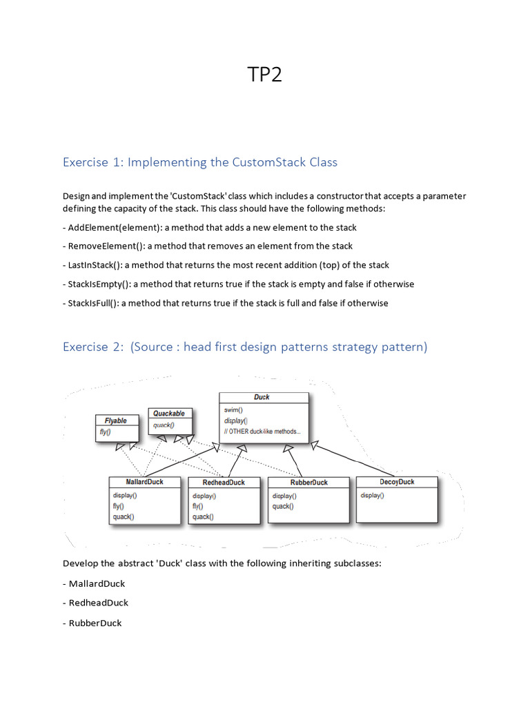 Exercise 1 Implementing The Customstack Class Pdf Method Computer Programming Class