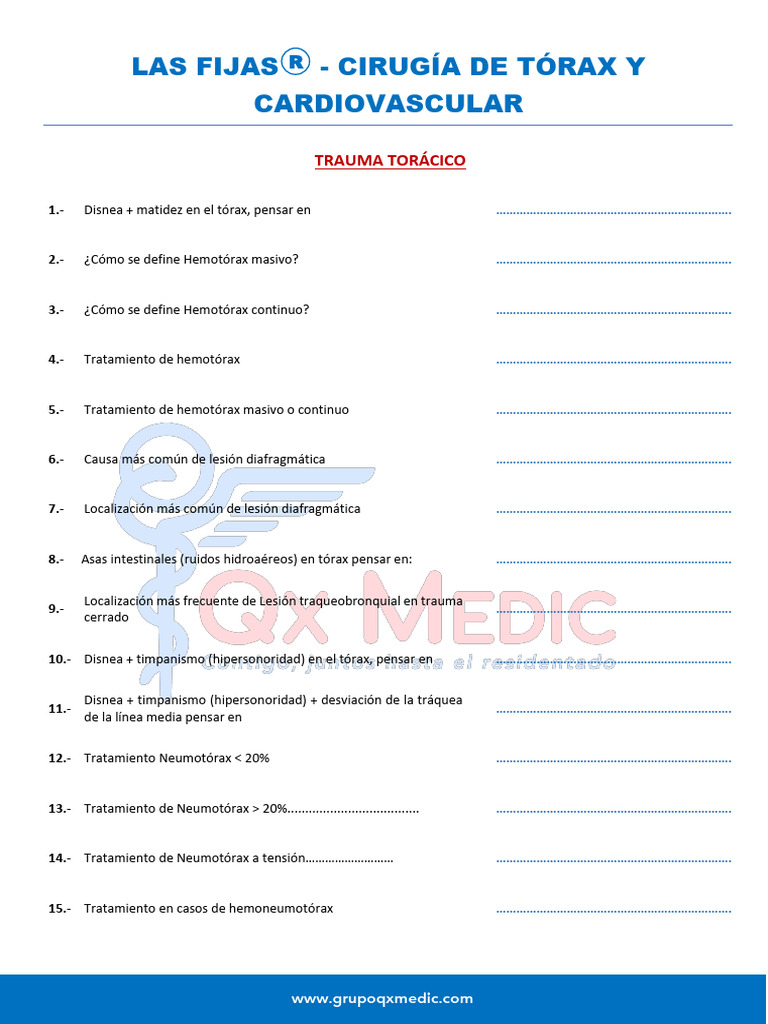 RM23 - Las Fijas Cirugía de Tórax y CV | PDF