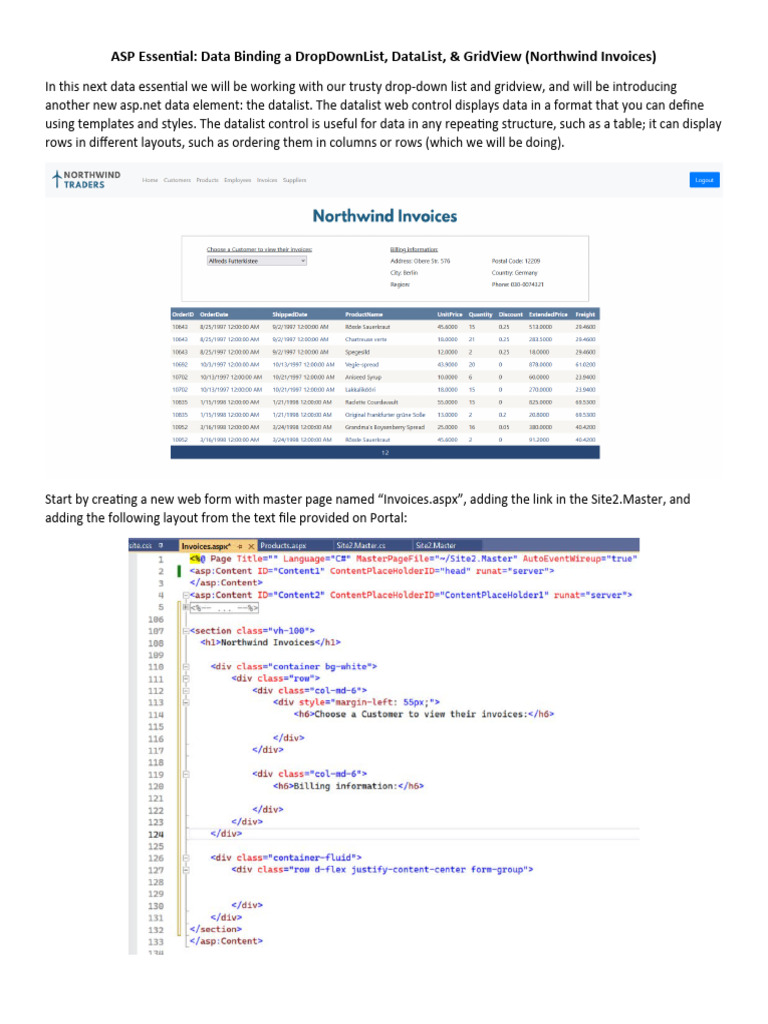 Dropdown Gridview Datalist Data Binding Pdf