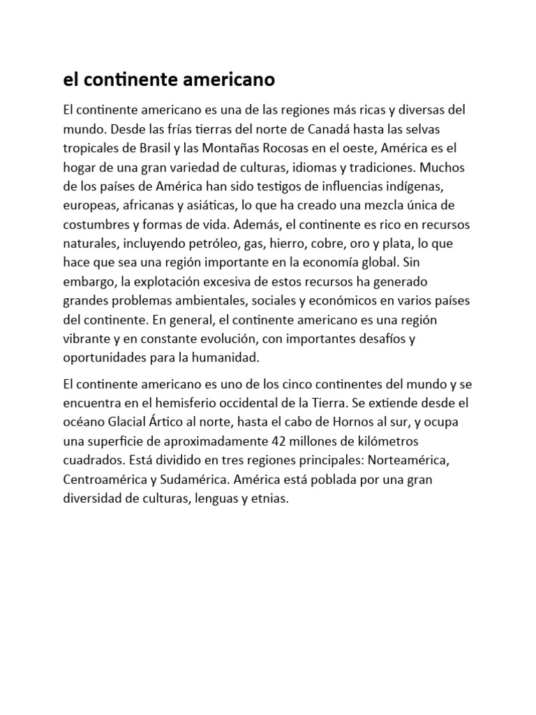 El Continente Americano | PDF