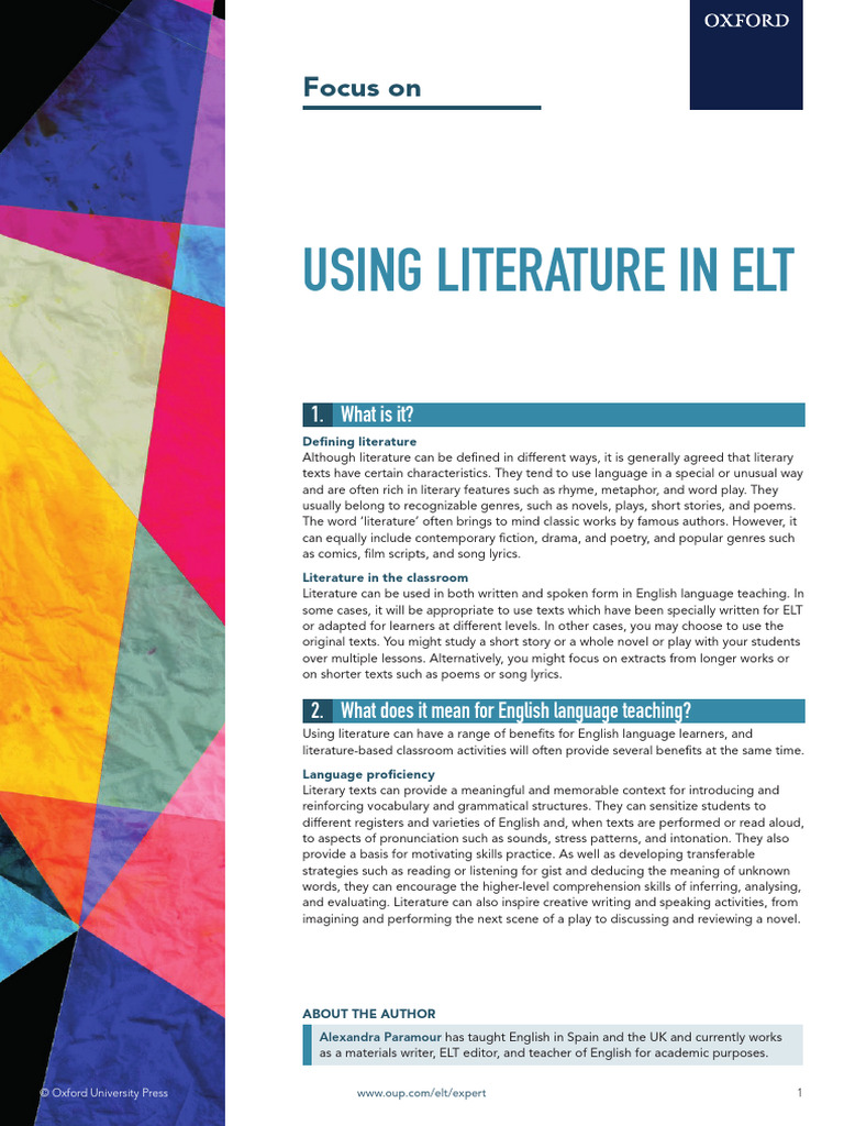 Using Literature in Elt Focus Paper | PDF | Poetry | English Language