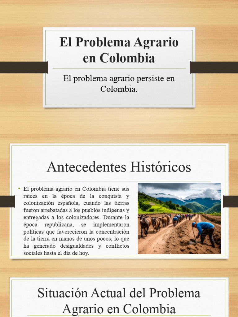 El Problema Agrario en Colombia PDF | PDF | Agricultura | Campesino