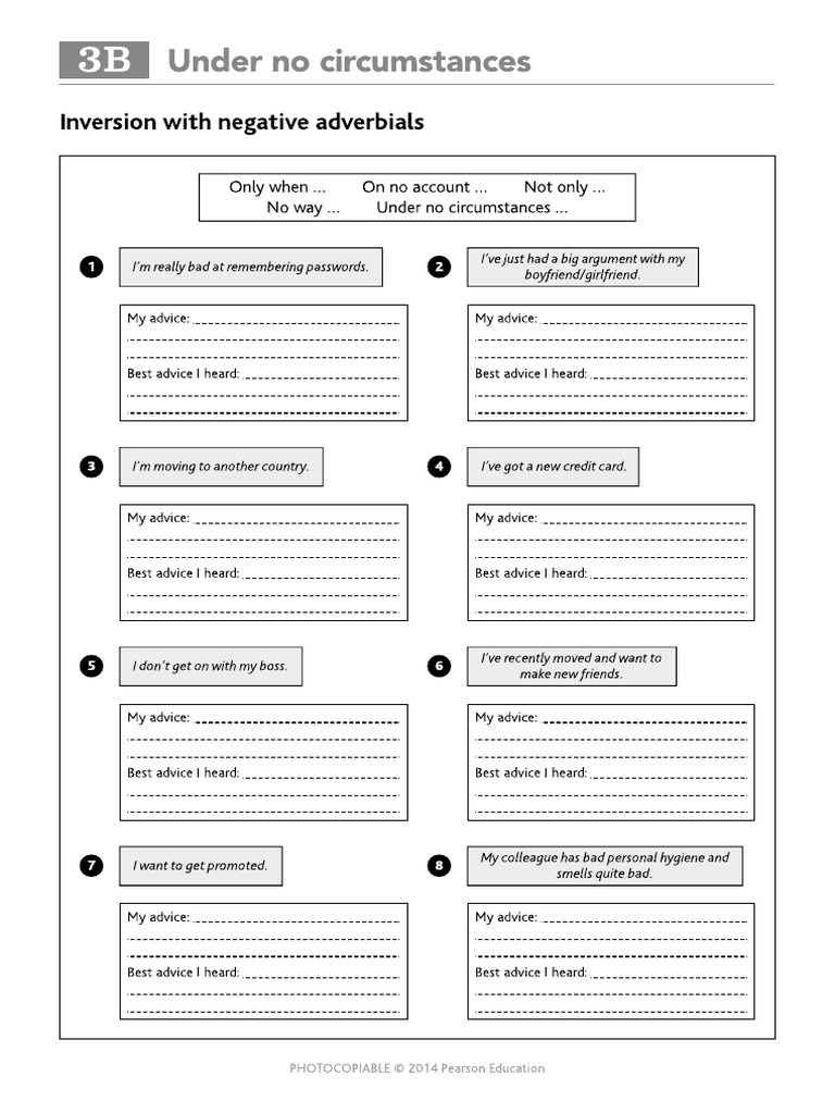 Inversion Speaking Activity Pdf