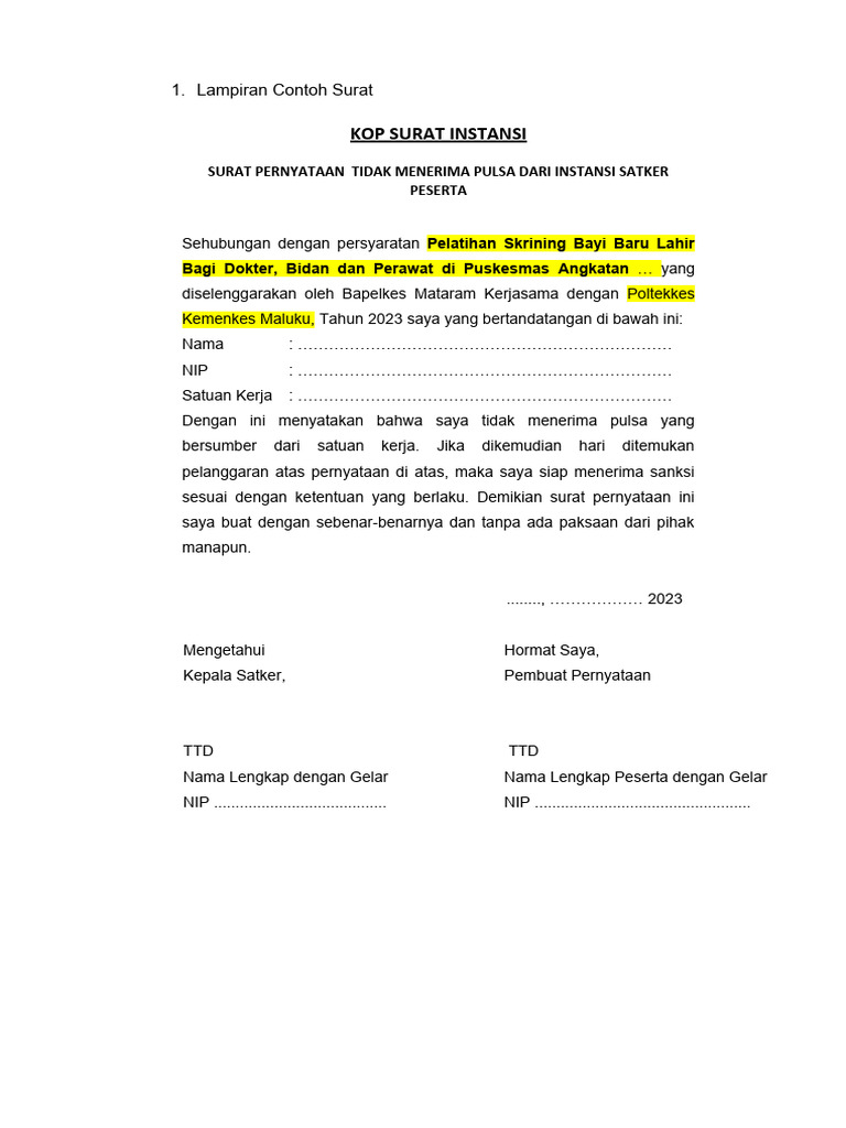 Contoh Surat | PDF