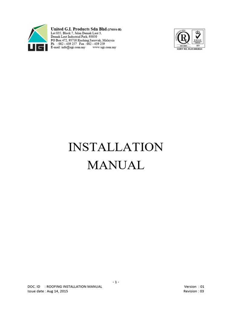 Roofing Installation Guide | PDF