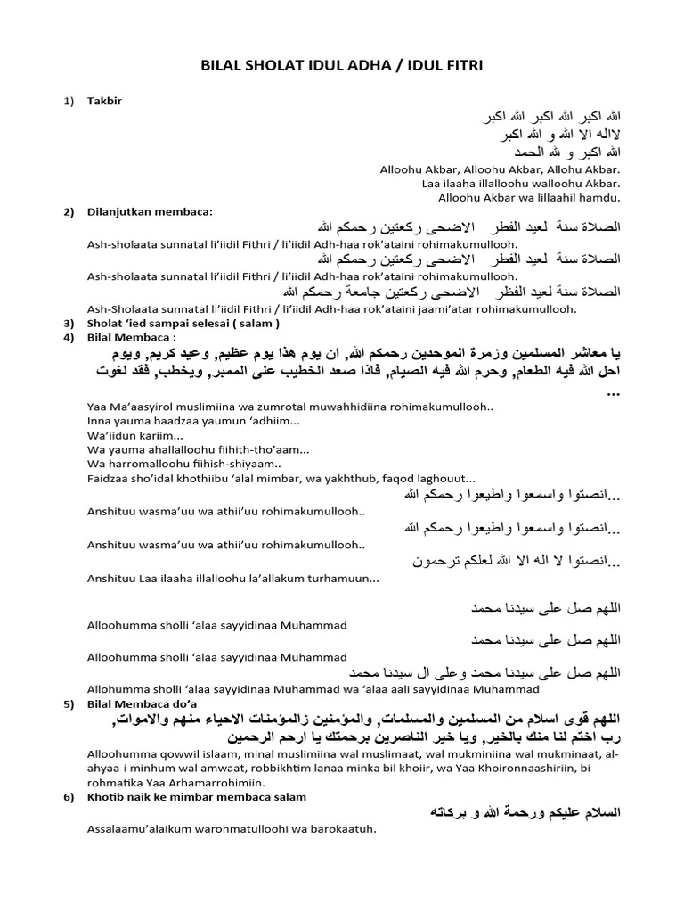 Bilal Sholat Idul Adha | PDF