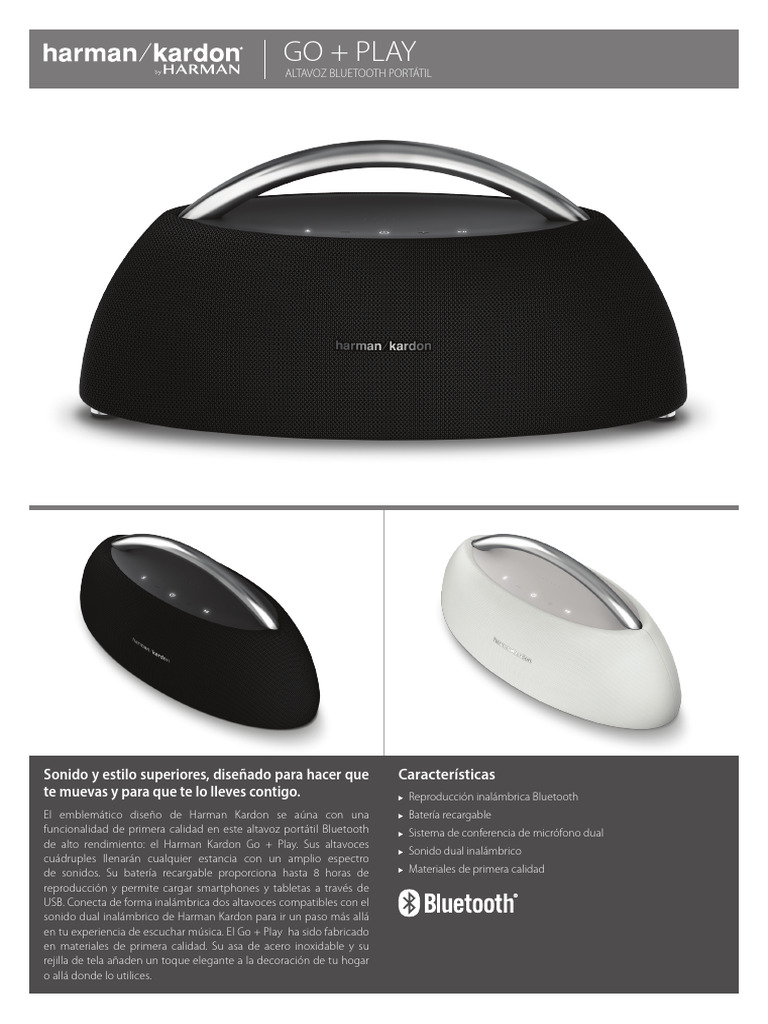 HK GO+ Play Spec Sheet Spanish | PDF | Altoparlante | Bluetooth