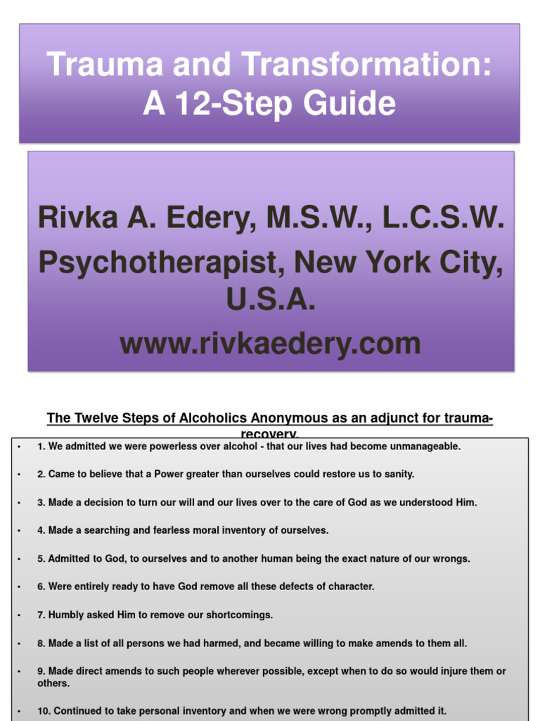 12-Step Trauma Recovery Guide | PDF | Twelve Step Program | Psychology