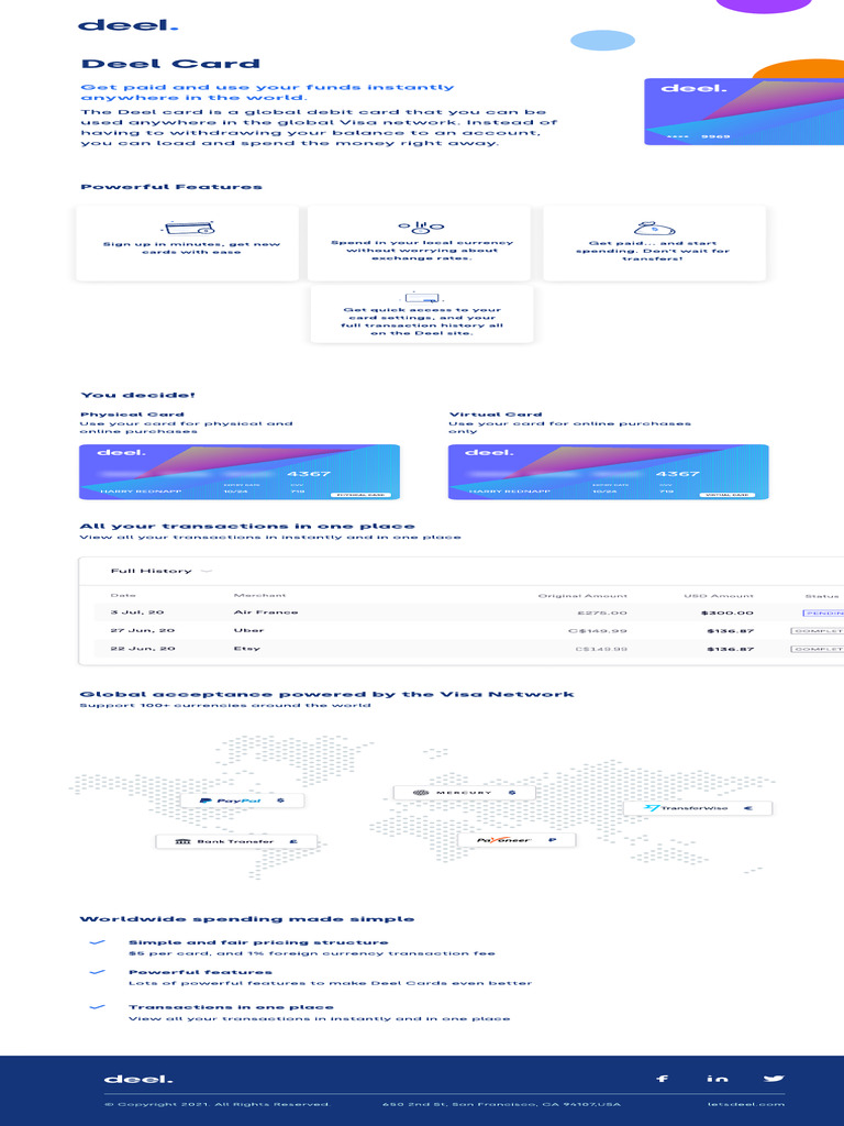 Deel Card - IC | PDF | Visa Inc. | Business
