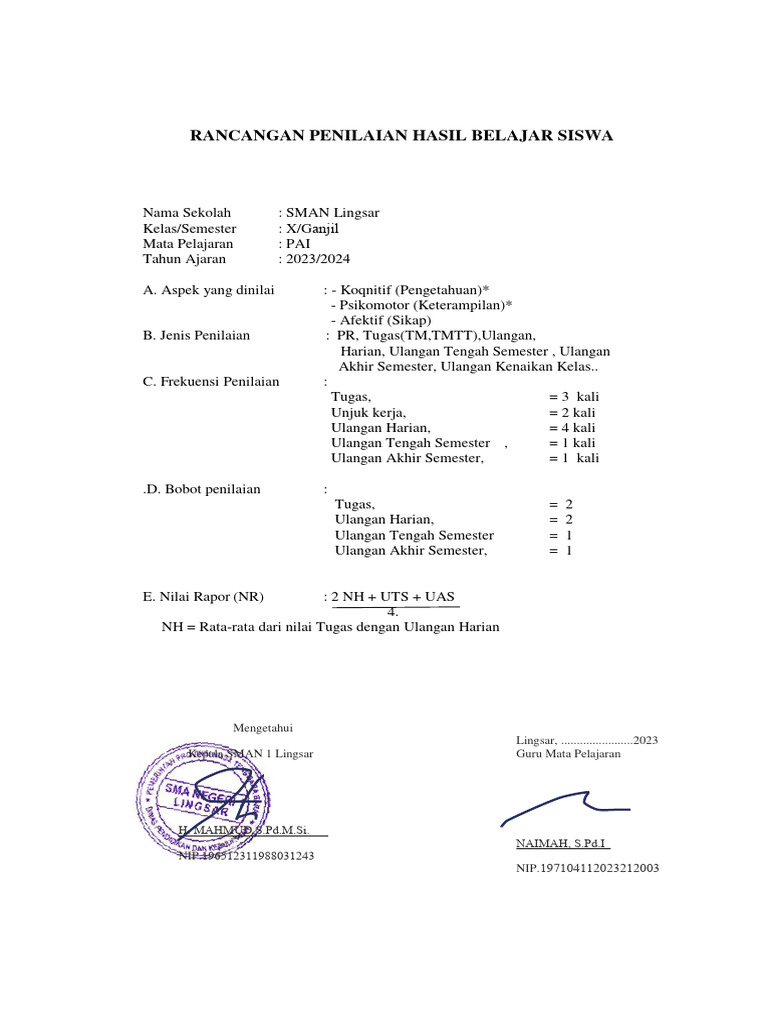 Rancangan penilaian-NAIMAH | PDF