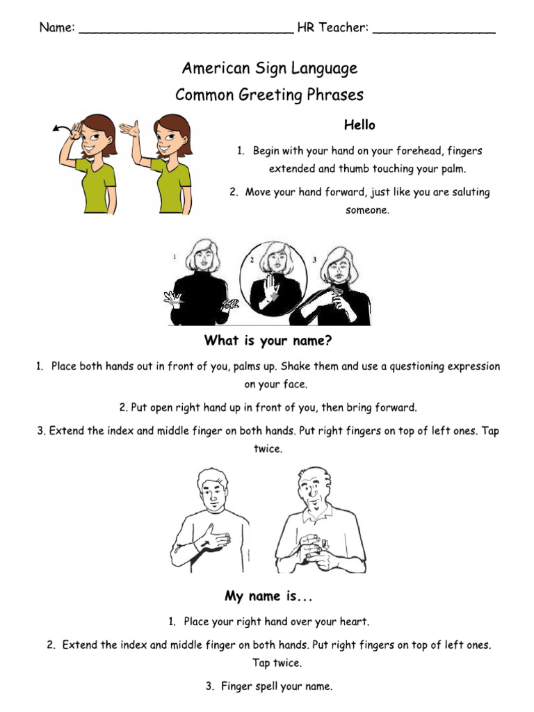 ASL Greetings | PDF
