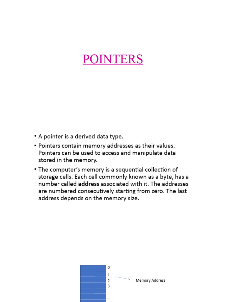 Pointers Pdf Pointer Computer Programming Computer Data Storage 7362